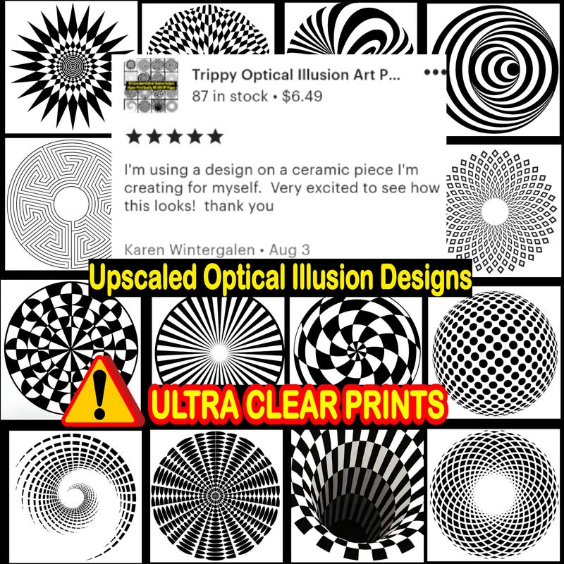 Optical Illusion Items - Etsy UK