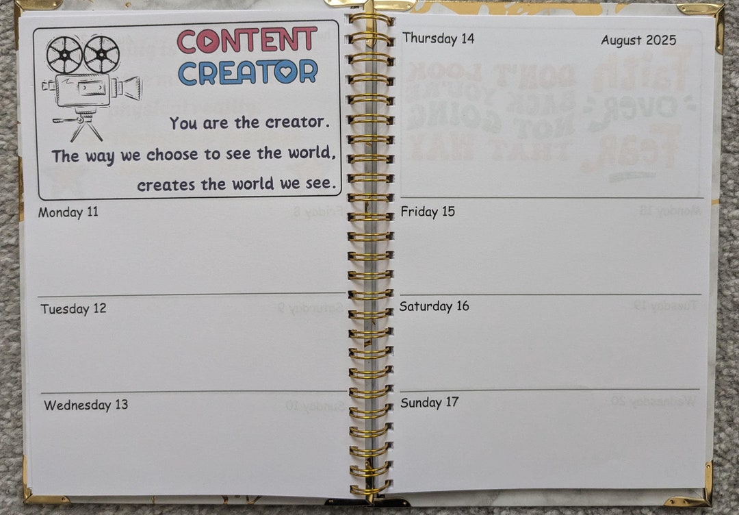 Diary 2025 With Weekly Motivational & Inspirational Quotes. Uk/england ...
