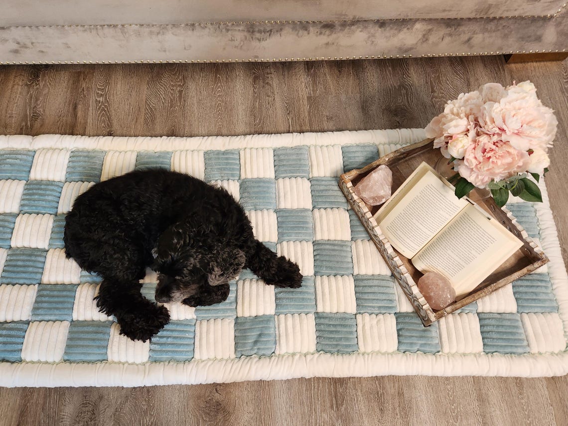 Pet Mat, Large Checkerboard Plaid Square Dog and Cat Pet Mat, Dog Bed ...