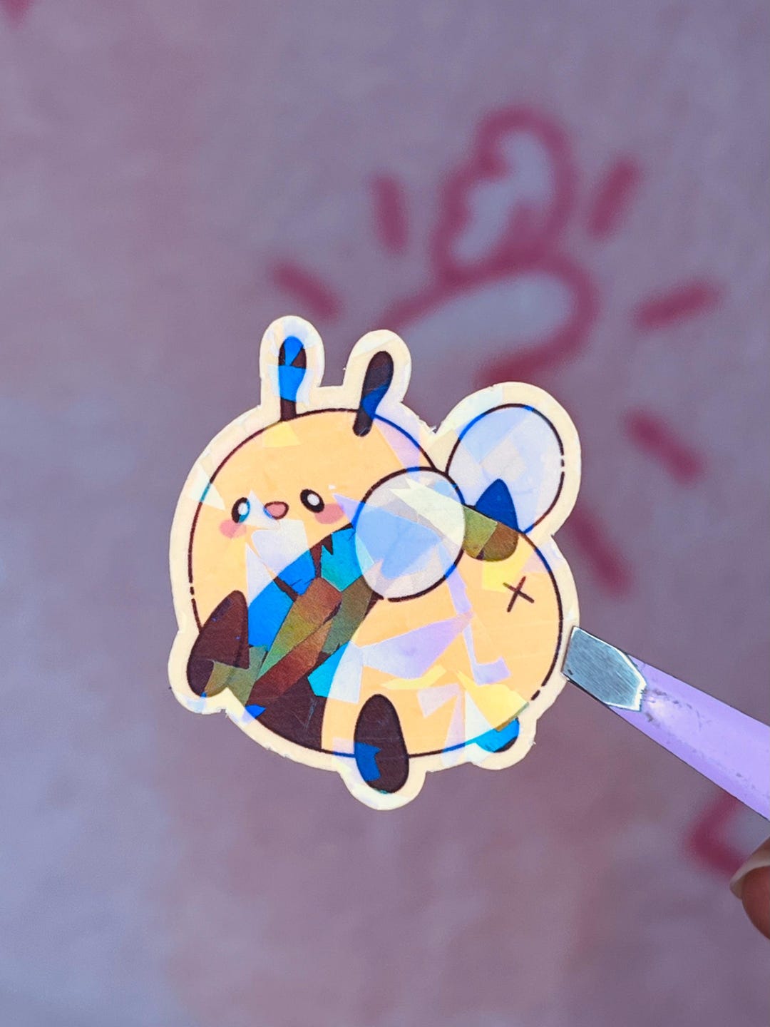 Bee Butt Vinyl Holo Broken Glass Sticker - Etsy