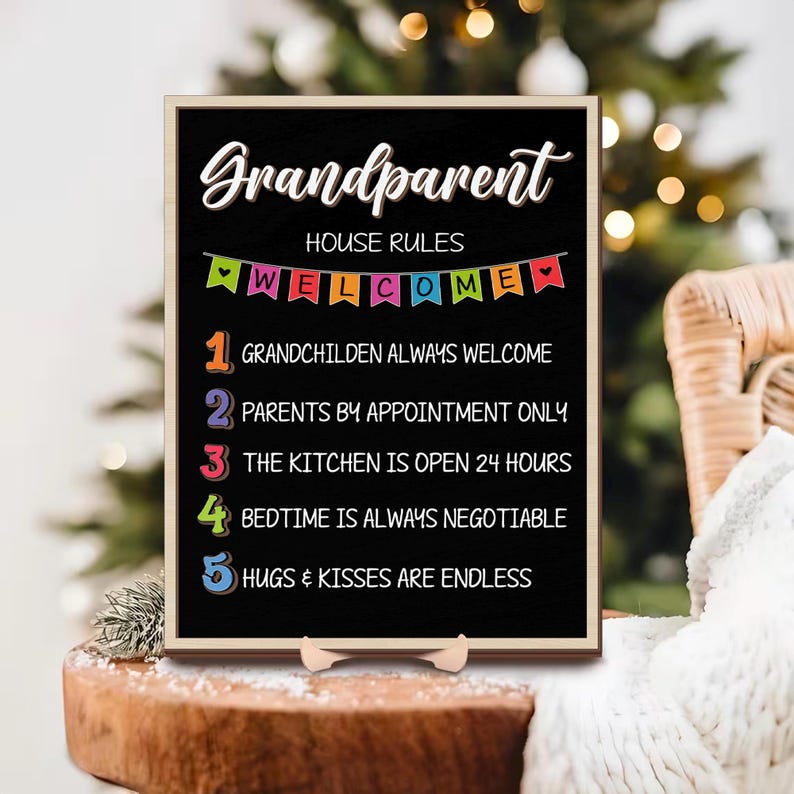 Grandparent House Rules Sign Grandparent Sign Grandparent Wood Sign ...