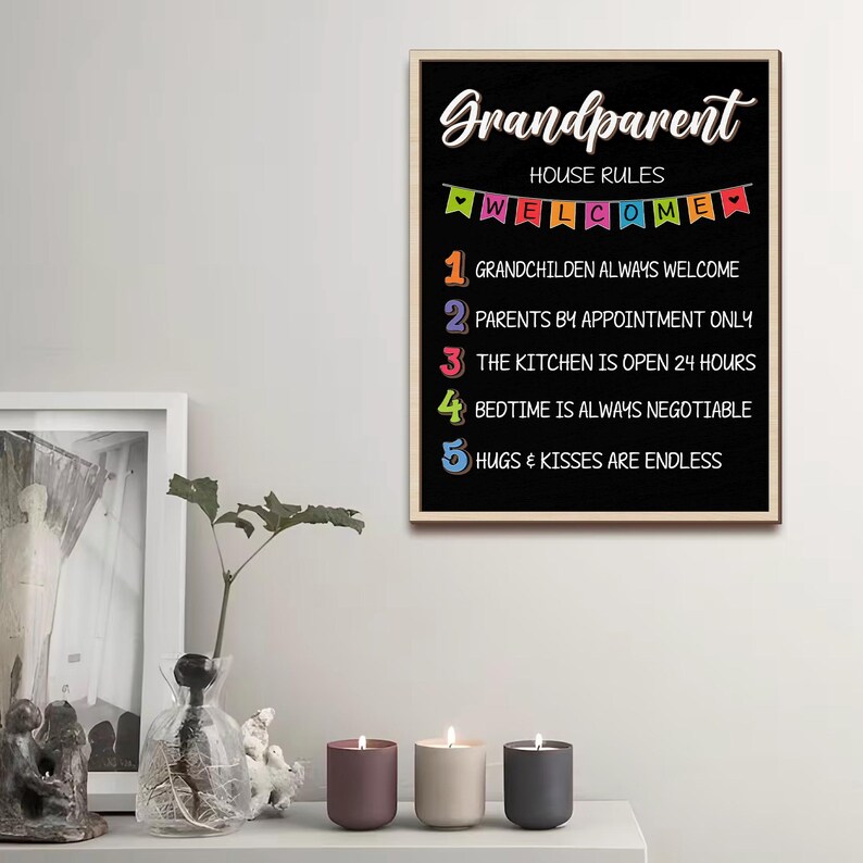 Grandparent House Rules Sign Grandparent Sign Grandparent Wood Sign ...