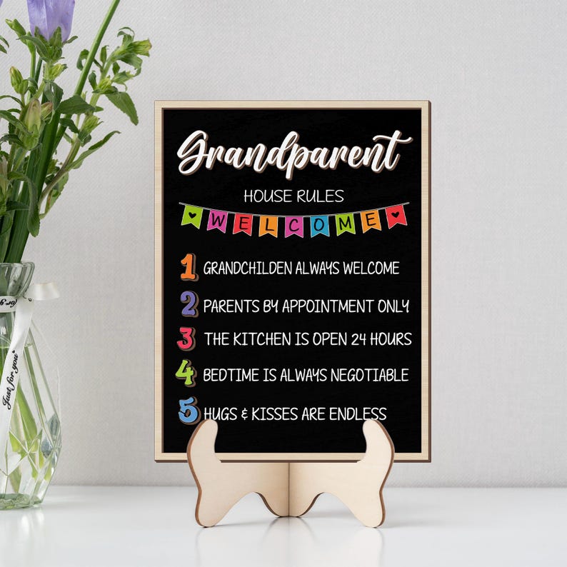 Grandparent House Rules Sign Grandparent Sign Grandparent Wood Sign ...