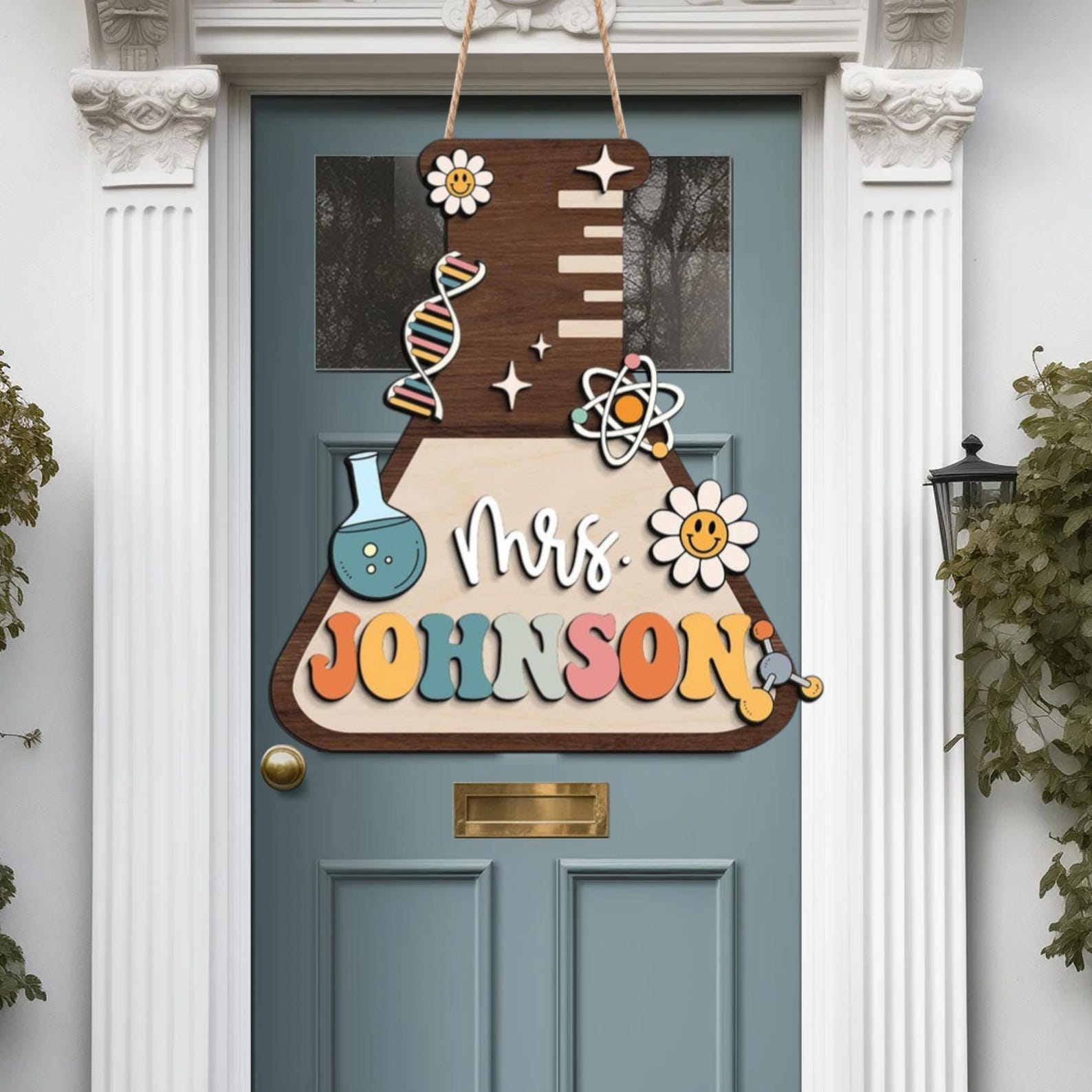 Custom 3D Science Teacher Name Sign – Personalized Door Hanger for ...