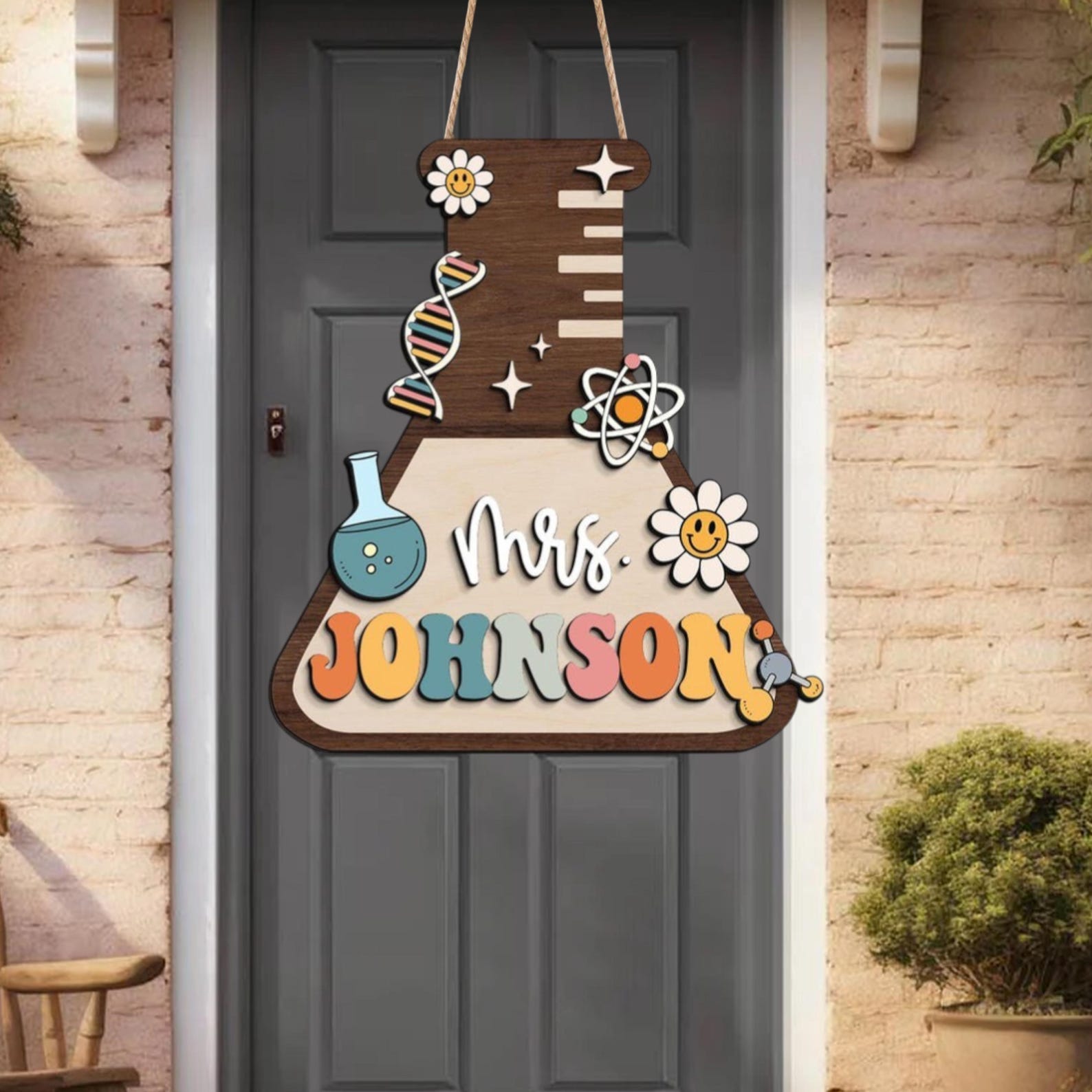 Custom 3D Science Teacher Name Sign – Personalized Door Hanger for ...
