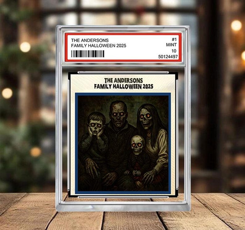 Custom Halloween Family Portrait Acrylic Sign – Personalized Gothic ...