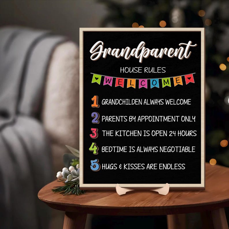 Grandparent House Rules Sign Grandparent Sign Grandparent Wood Sign ...
