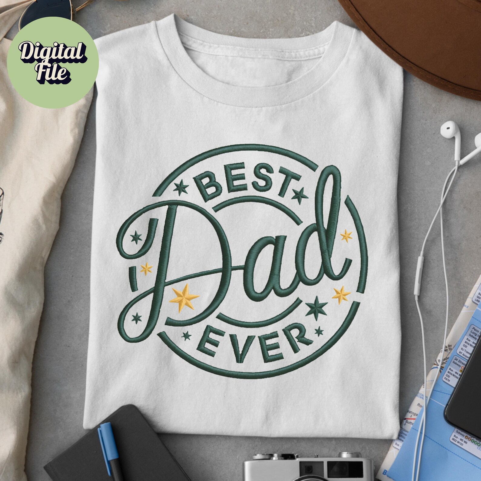 Best Dad Digital Embroidery Design | Father's Day Machine Embroidery ...