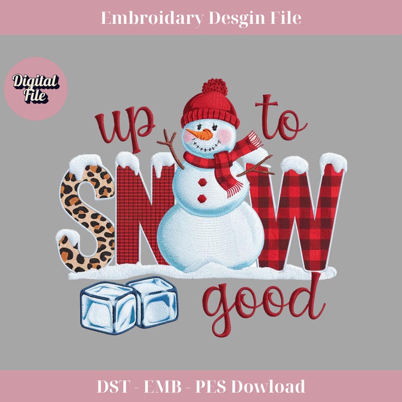 Snowman Machine Embroidery Design, "up to Snow Good" Winter Pattern ...