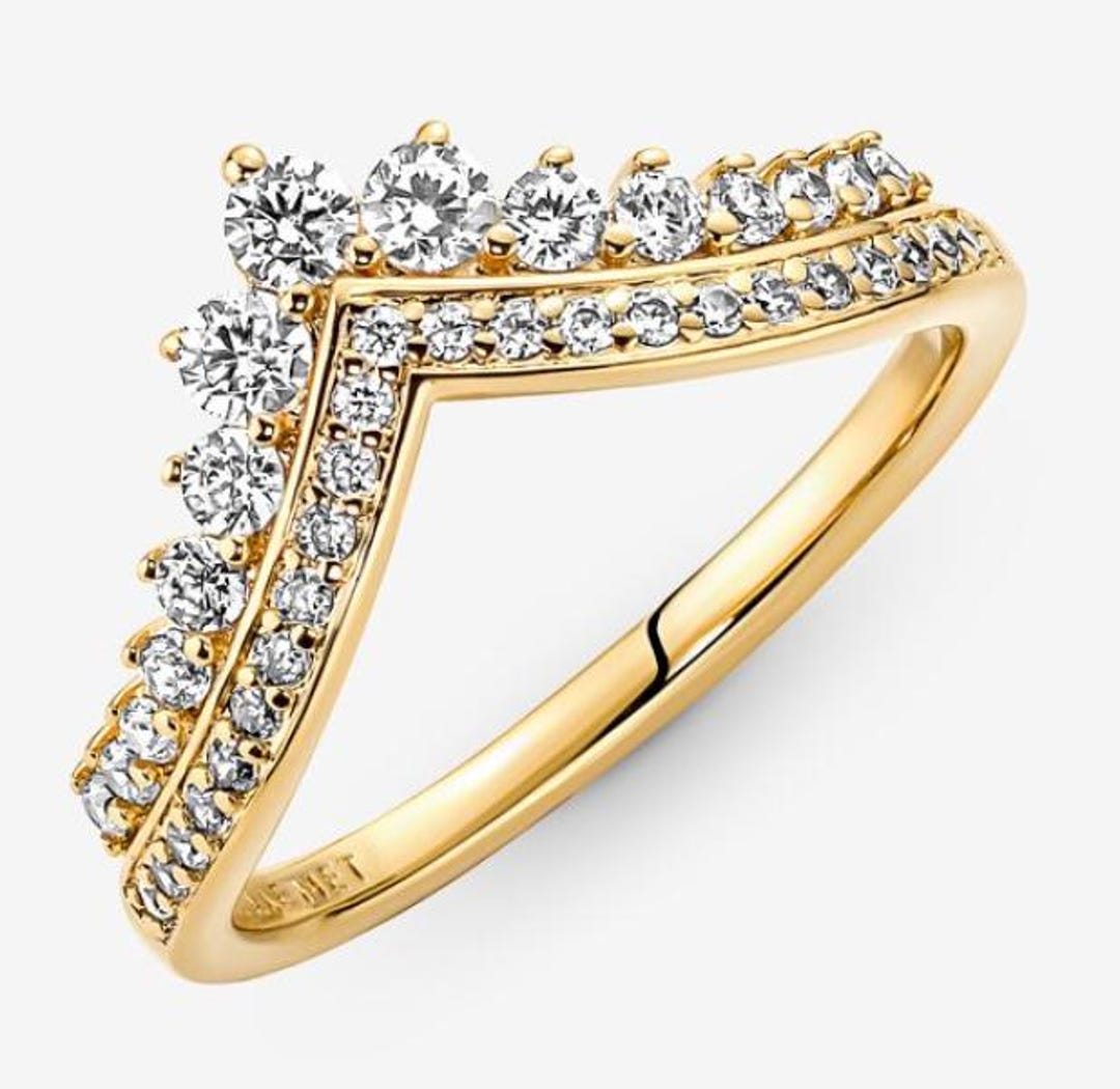 Pandora Timeless Wish Tiara Gold Ring - Etsy