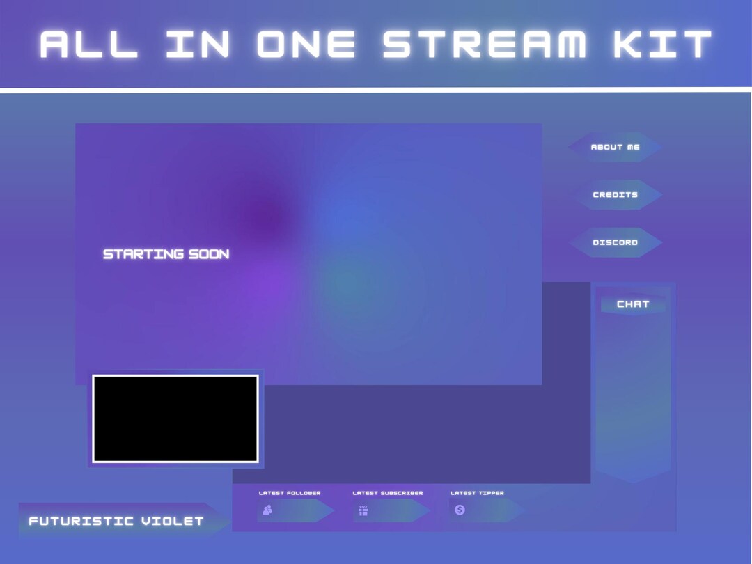 Futuristic Violet Stream Kit - Animated and Static All-in-one Stream ...