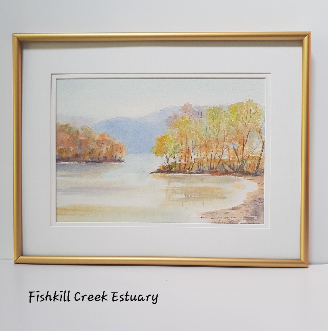 Fishkill Creek Estuary, Hudson River, Original Watercolor, Scenic ...