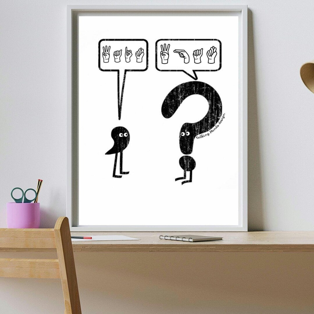 Wait, What?: Sign Language Art - Etsy