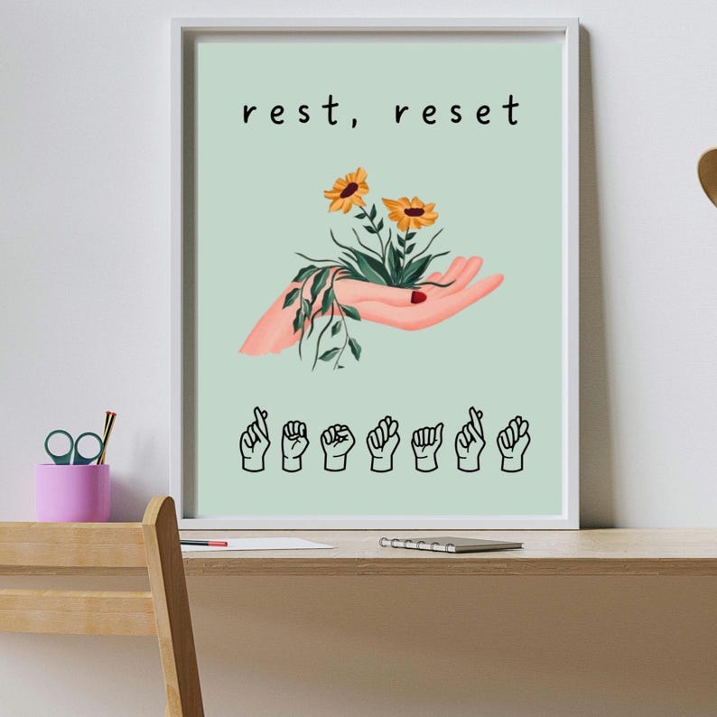 Restart: Sign Language Art - Etsy