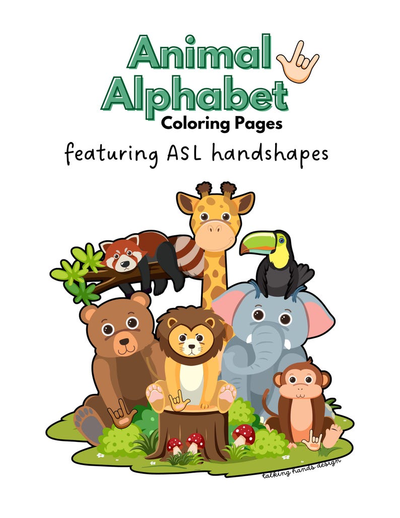 ABC Animal Coloring Pages With Sign Language, Alphabet Coloring PDF ...