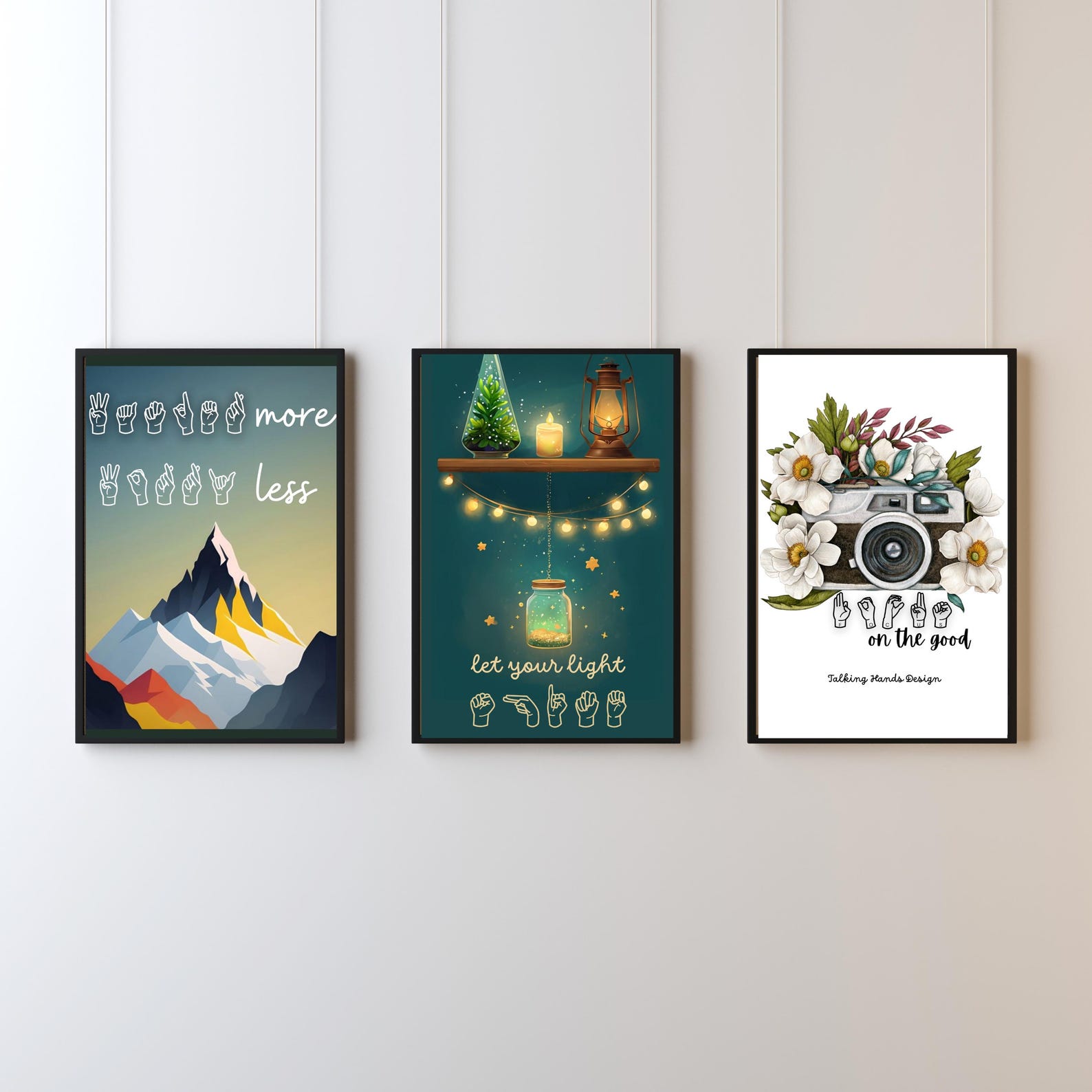 Wander More, Worry Less: Sign Language Art | Positivity | ASL Digital ...