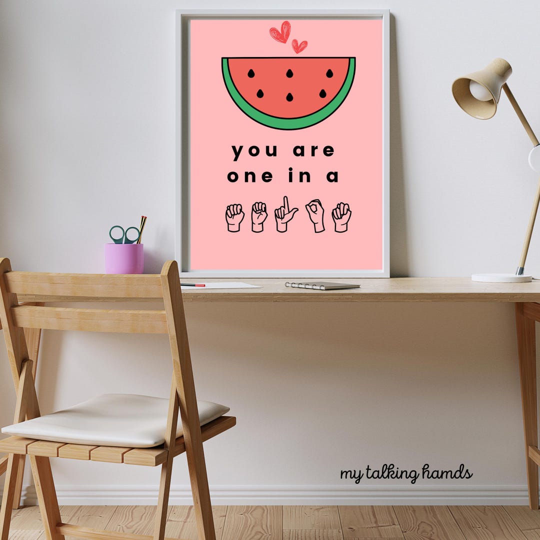 One in a Melon: Sign Language Art - Etsy