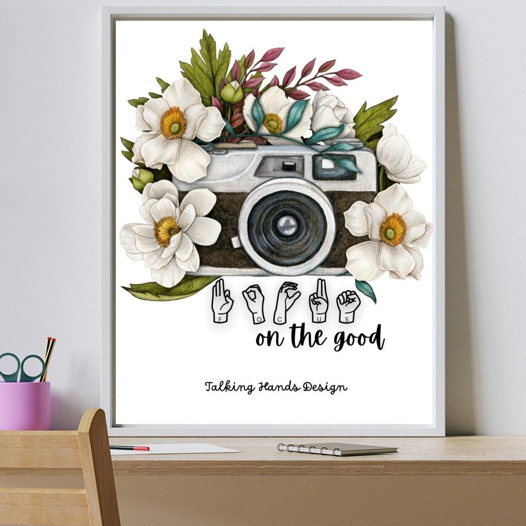 Focus on the Good: Sign Language Art | Positivity | ASL Digital Art - Etsy