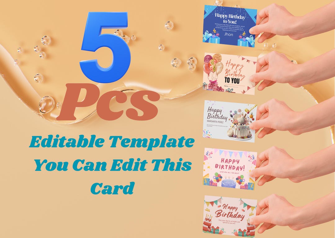Editable Birthday Card Template: DIY Printable Canva Card (digital ...