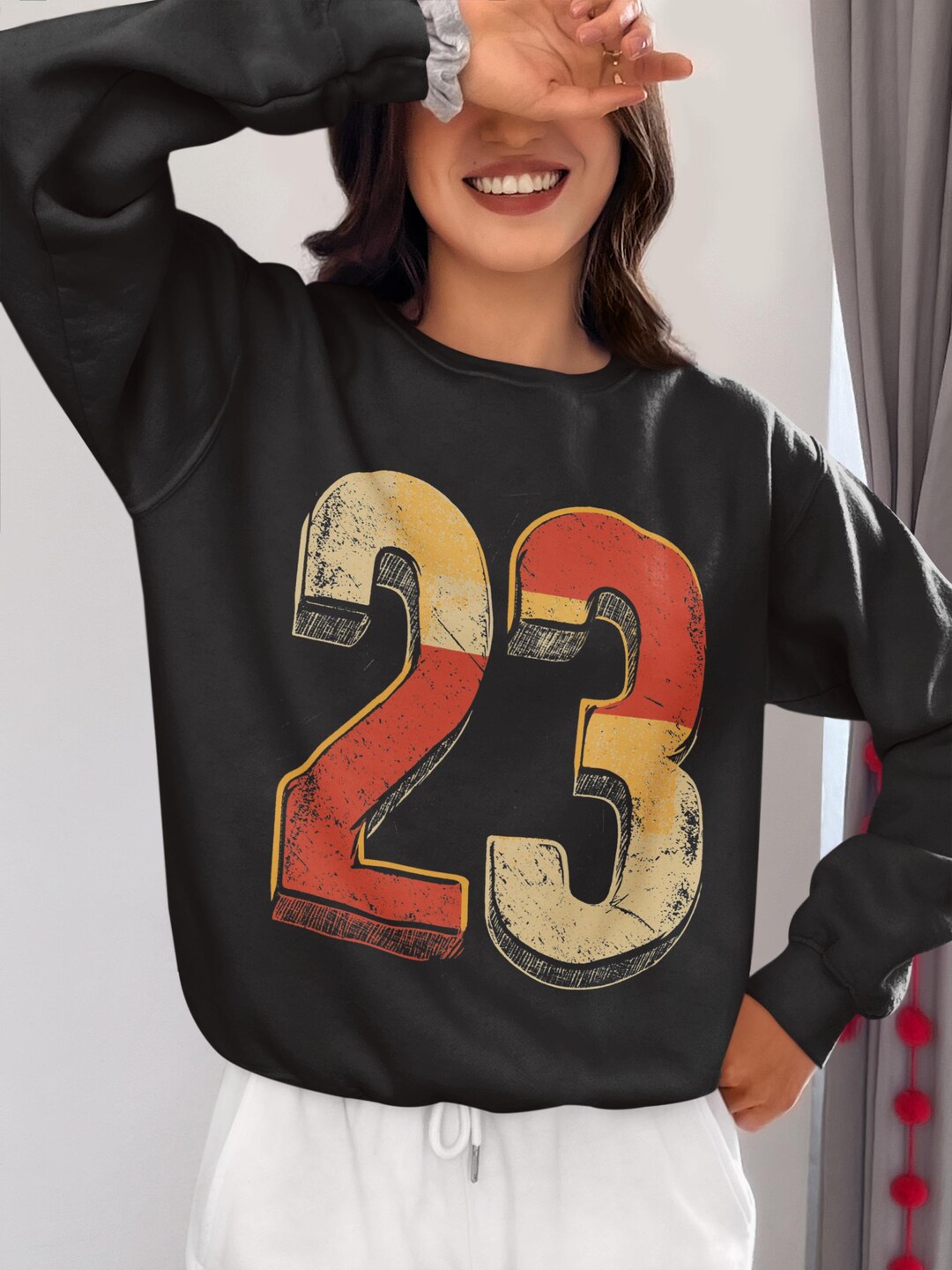 Vintage 23 Sweatshirt Bold Distressed Number Design & Christian ...