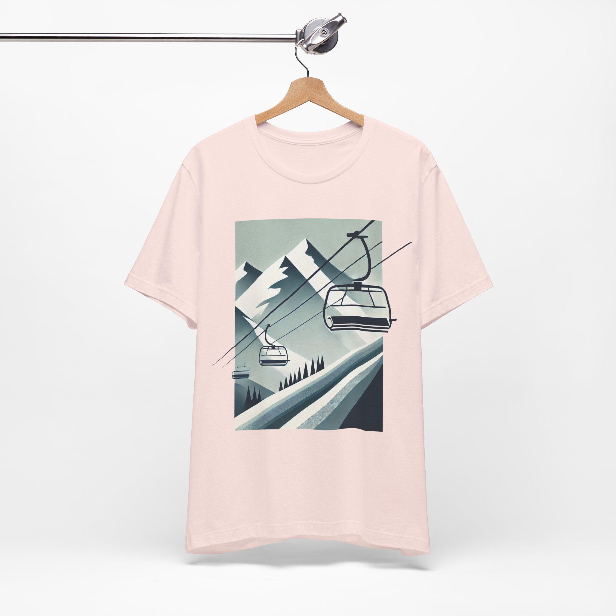 Vintage Hipster Ski Lift Tee Minimalist Retro Style Alpine Skiing Shirt ...