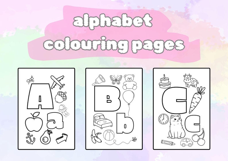 Fun Alphabet Coloring Pages for Young Learners - Etsy Australia