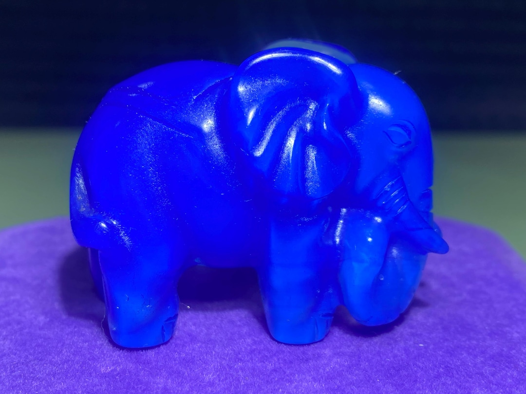 Blue Opal Crystal Elephant Skull: Hand Carved Quartz Decor - Etsy