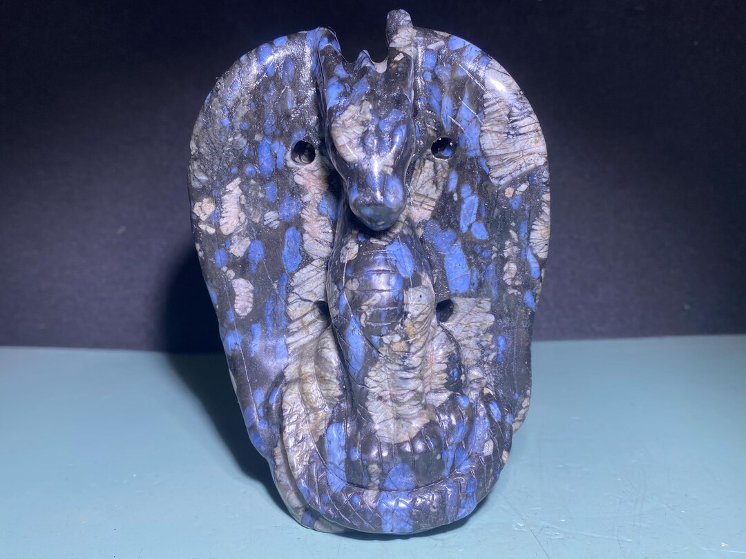 Hand Carved Crystal Dragon Skull: Natural Point Stone Decor - Etsy
