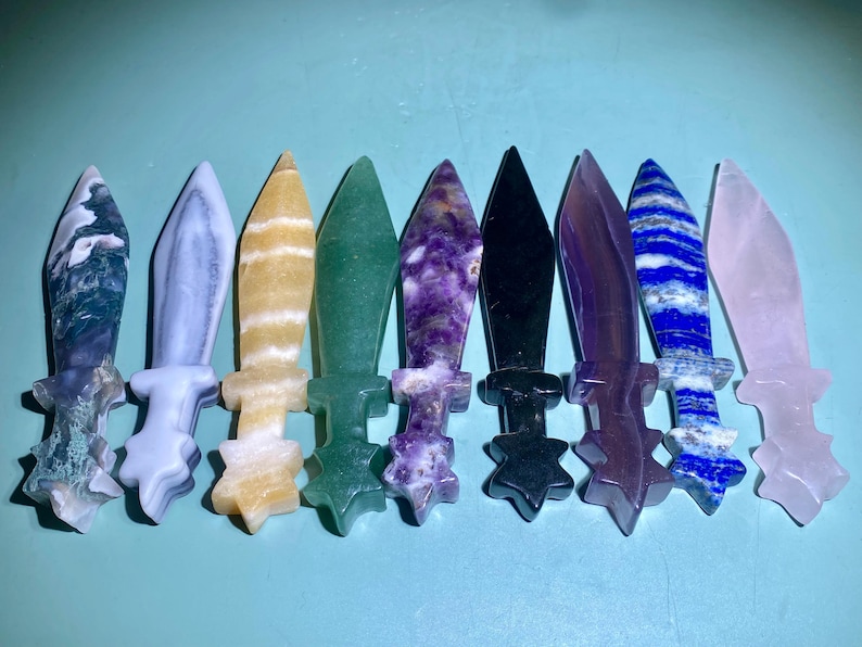 5.1''+ Natural Mix Quartz Crystal,quartz Crystal,dagger Skull,home ...