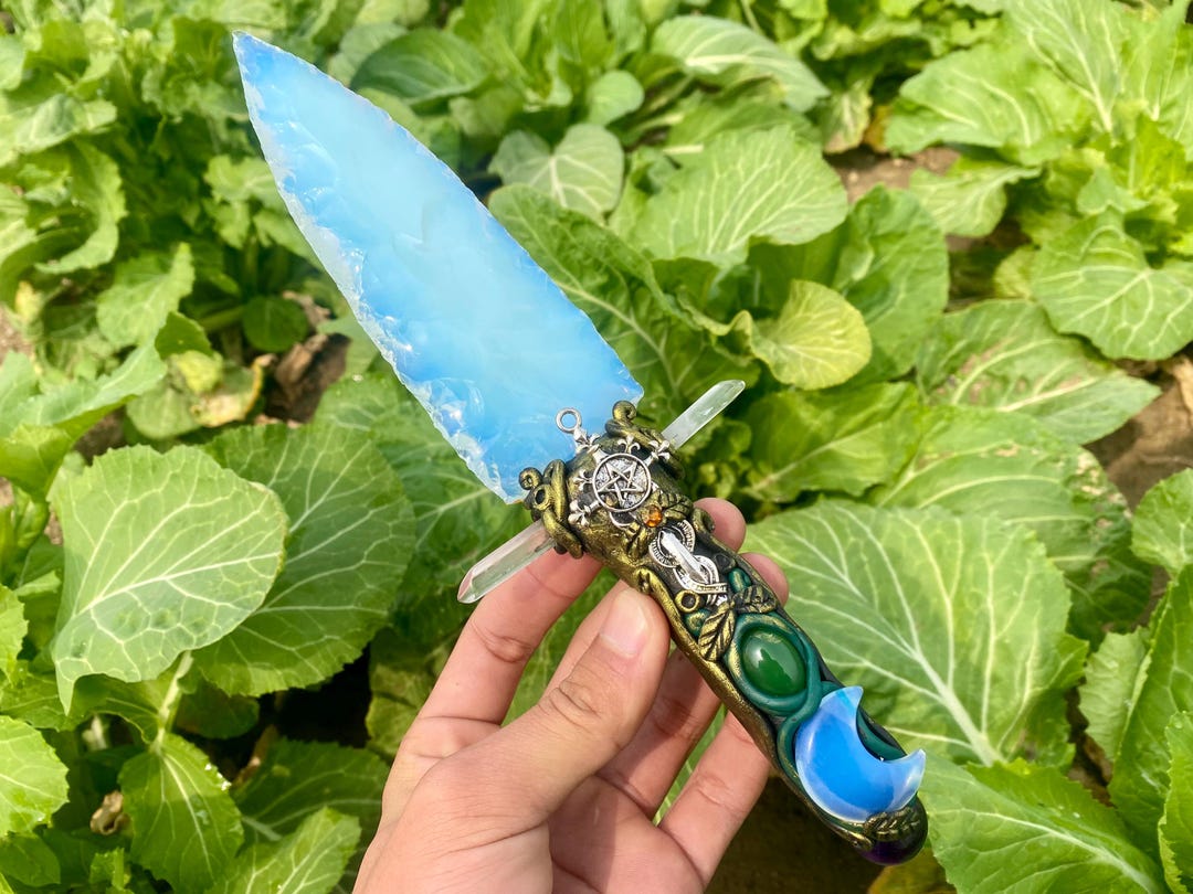 Hand Carved Opal Crystal Knife: Home Decor, Crystal Gift (9.8'') - Etsy