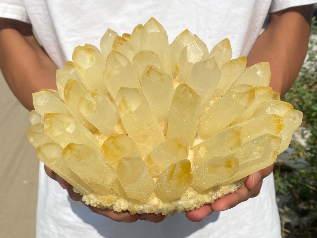 5kg+ Yellow Quartz Crystal,quartz Crystal,crystal Cluster,home ...