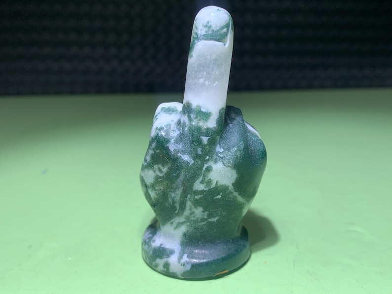 Hand Carved Aquatic Agate Middle Finger Crystal Specimen - Etsy UK