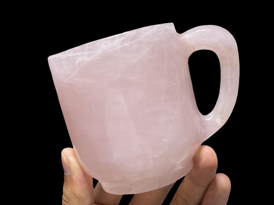 3.1''+ Natural Rose Crystal,quartz Crystal,hand Carved Cup,home ...