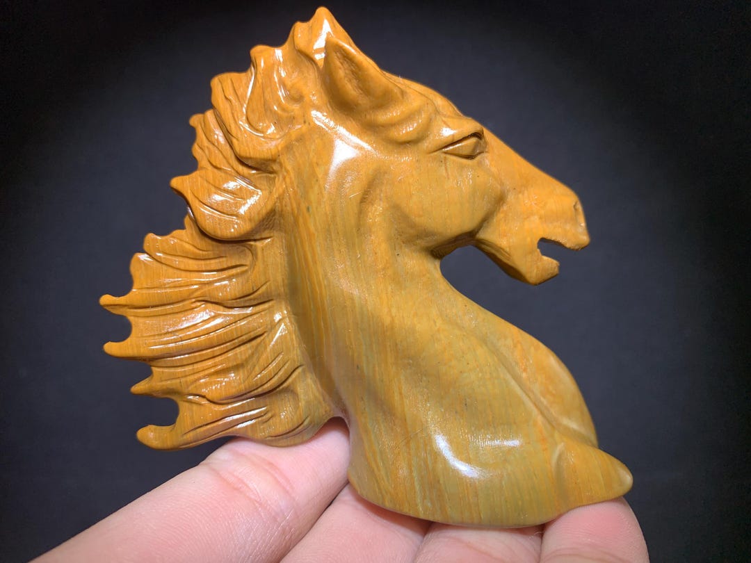 2.9inche Hand Carved Yellow Jade Crystal Horse Skull: Crystal Gifts - Etsy