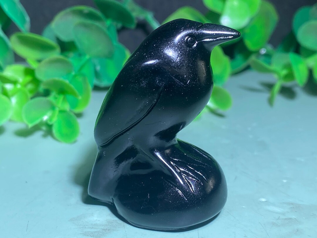 Hand Carved Obsidian Crystal Bird Skull: Home Decor - Etsy