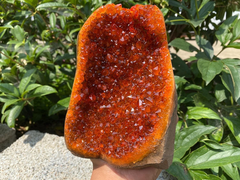 Orange Geode Quartz,quartz Crystal,vug Specimen,home Decoration,hand ...