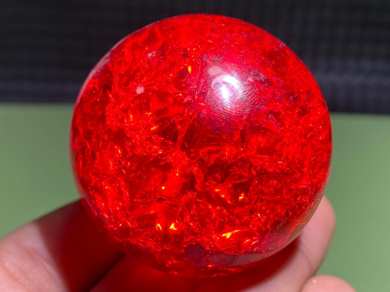 Red Aura Crackle Crystal Sphere: Magical Home Decor (1.9 Inch) - Etsy