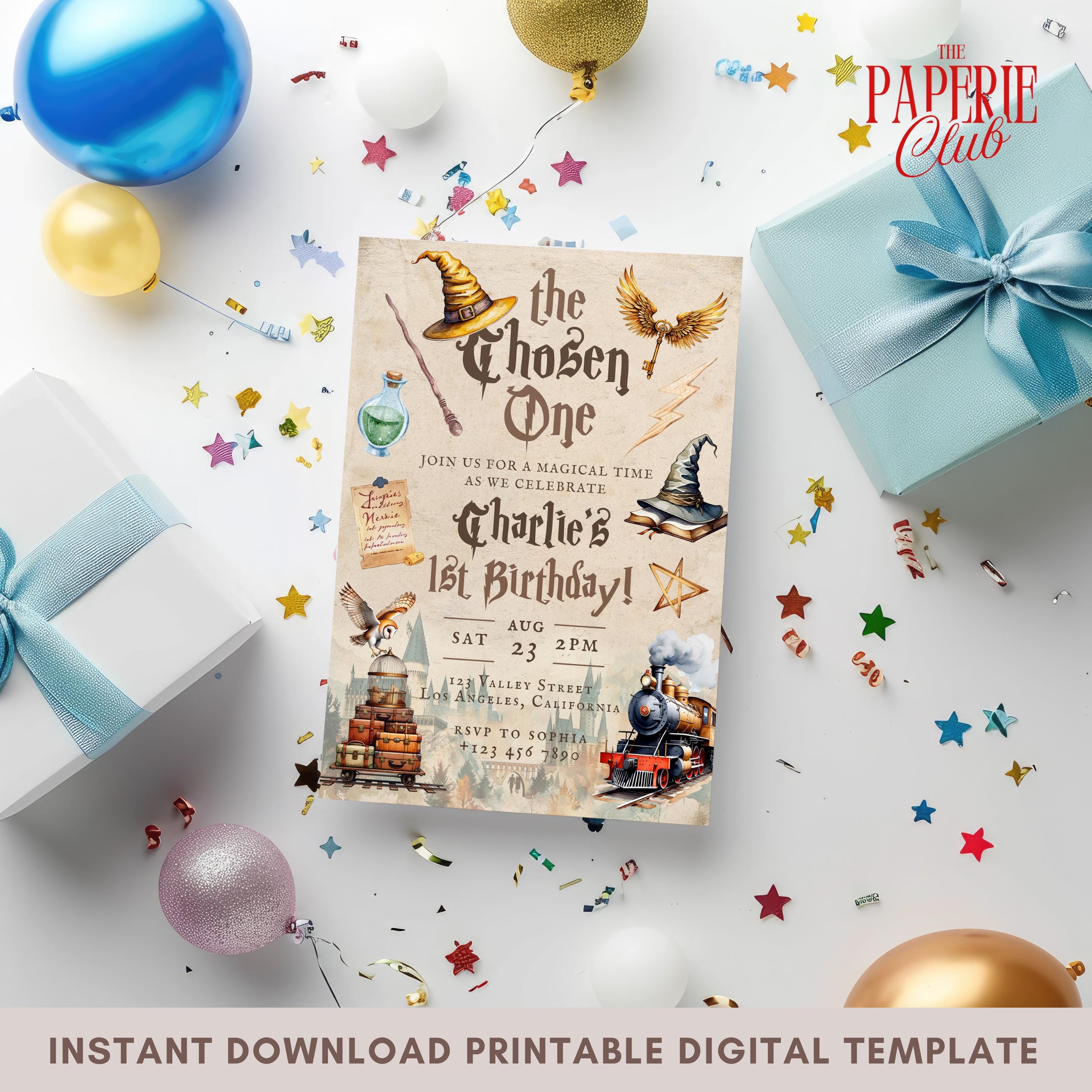 Editable the Chosen One Winter Wizard Magic School Wizardry Theme ...