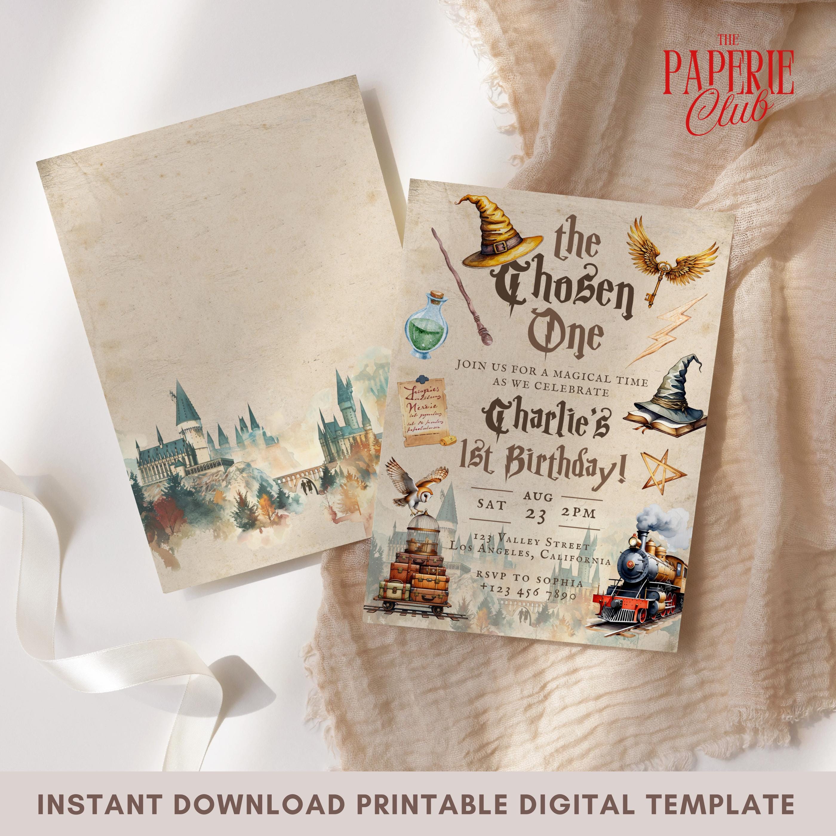 Editable the Chosen One Winter Wizard Magic School Wizardry Theme ...