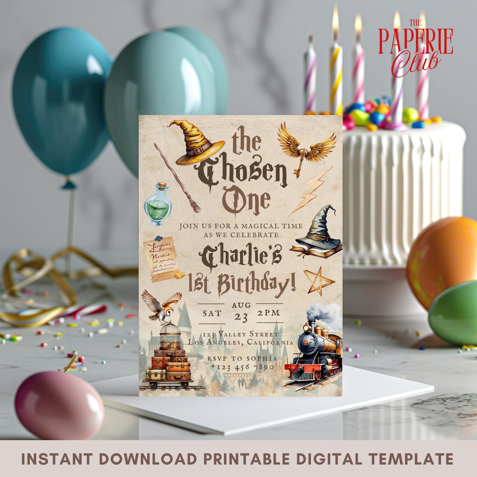 Editable the Chosen One Winter Wizard Magic School Wizardry Theme ...
