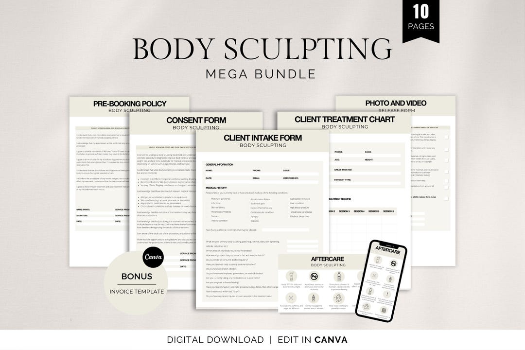 Body Sculpting Intake Forms, Body Contouring Consultation & Consent ...