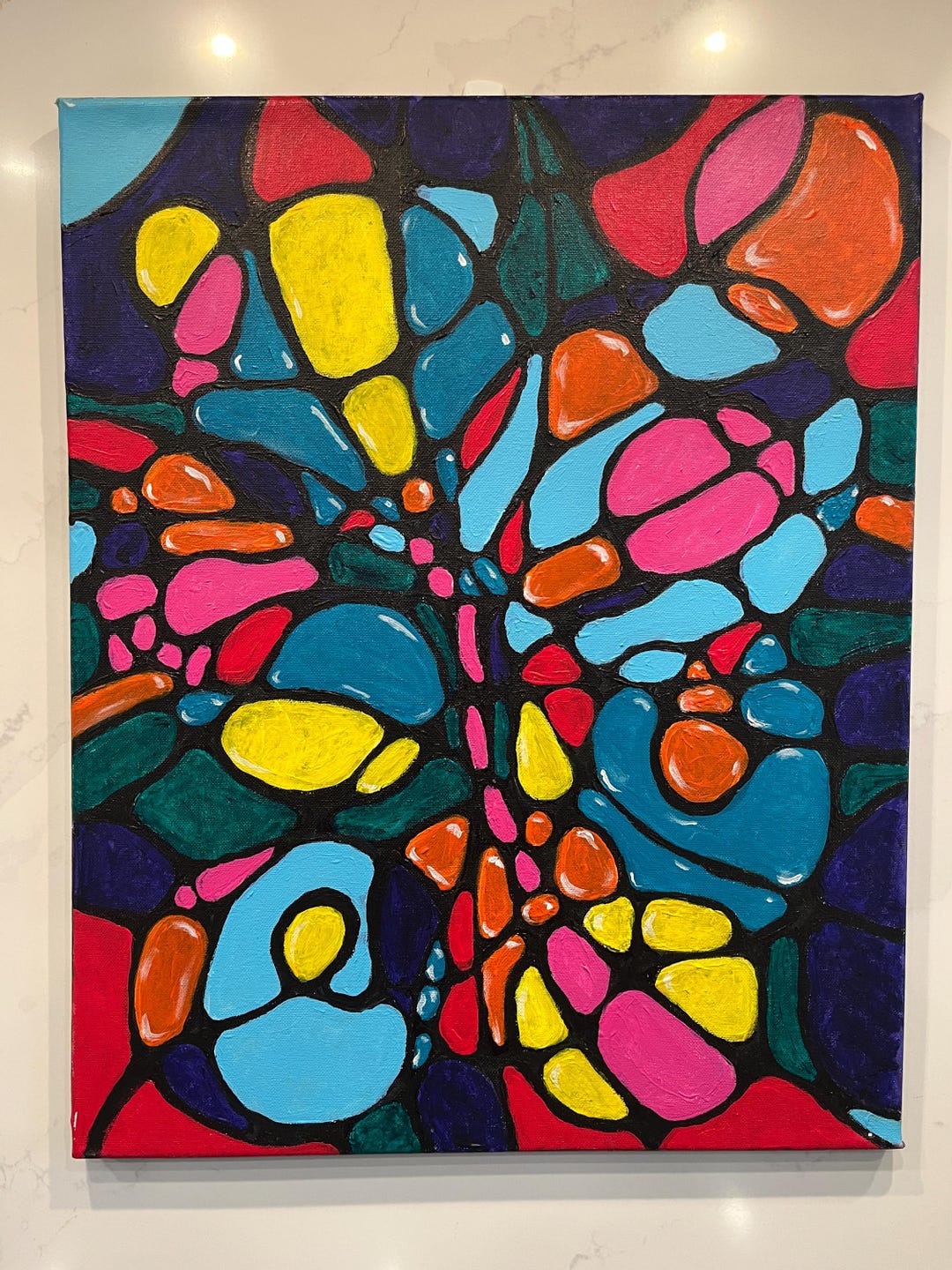 Trippy Hippy Painting by Katherine Hamel on Canvas 16x20 on Stretcher ...