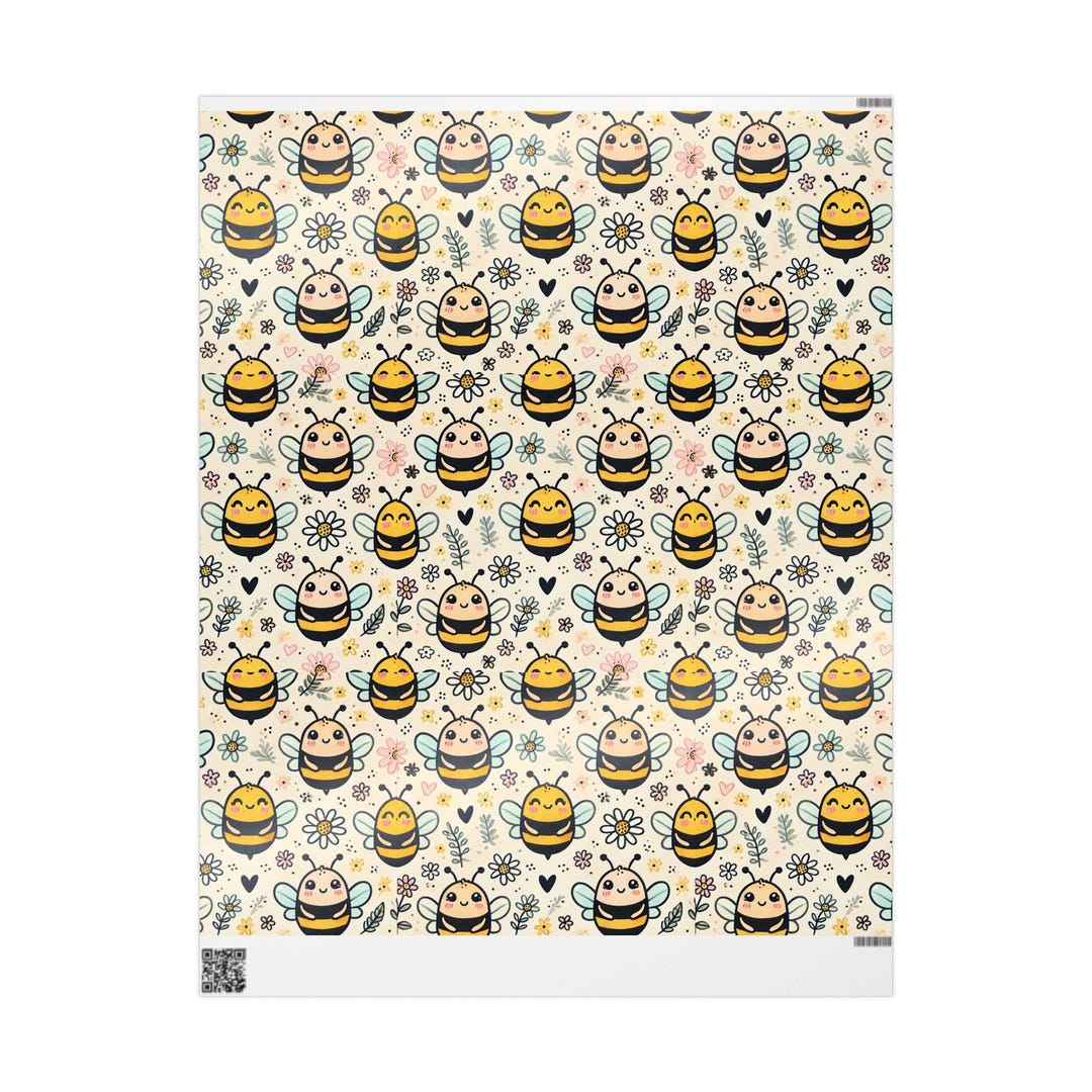 Bumble Bee Wrapping Paper, Gift Wrap for Any Occasion, Birthday Present ...