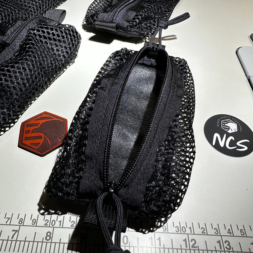 Mesh Gear Pod, Zippered Storage Pouch, Velcro EDC Sling Bag Accessory ...