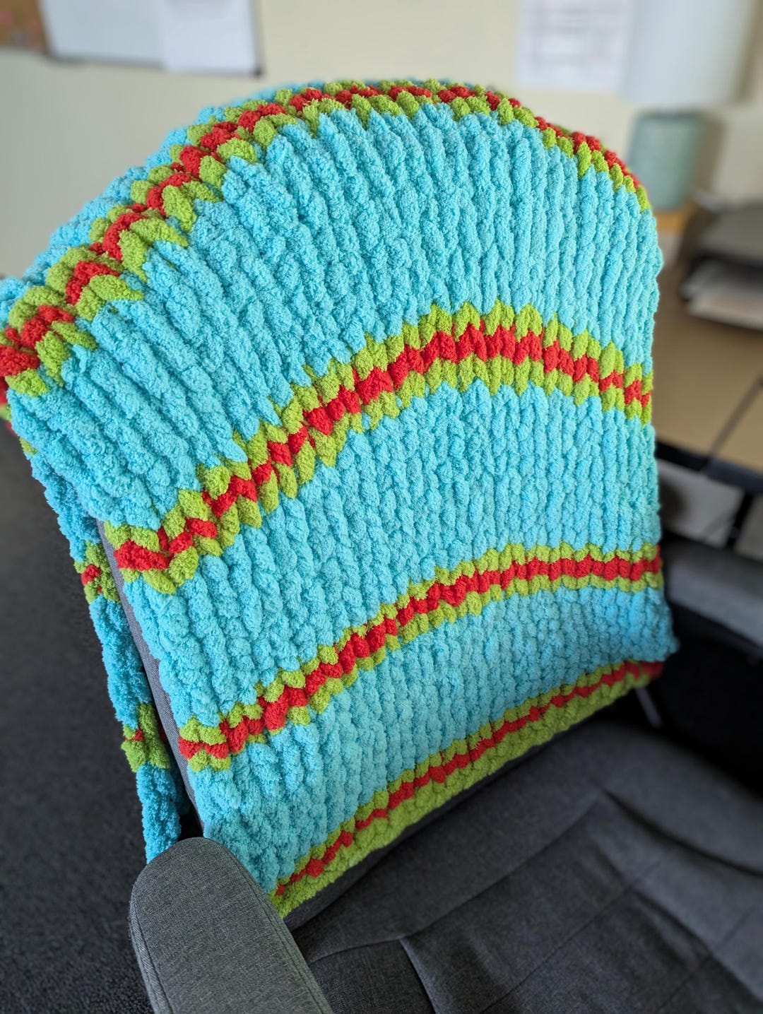 Chunky Knit Chair Cover, Custom Cozy Office Blanket - Etsy