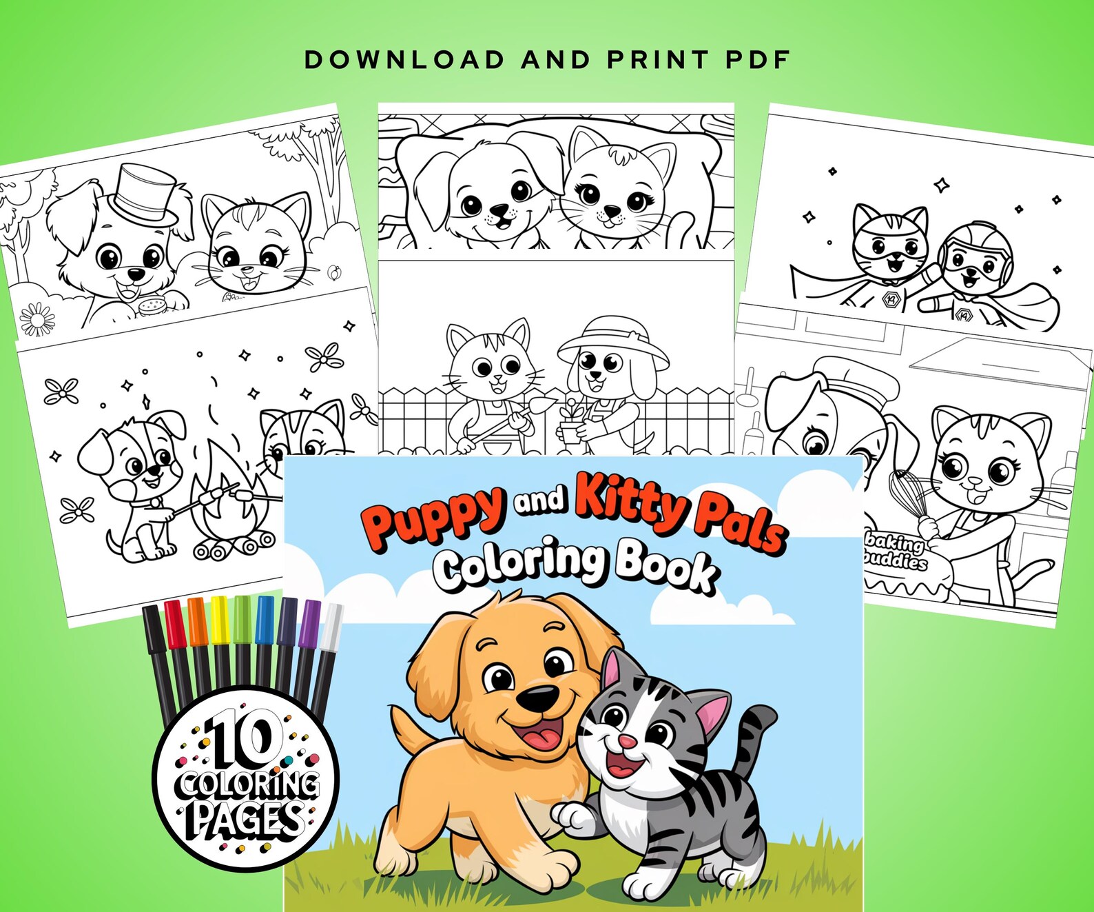 Kids Coloring Pages, Digital Coloring Book, Printable Coloring Book ...