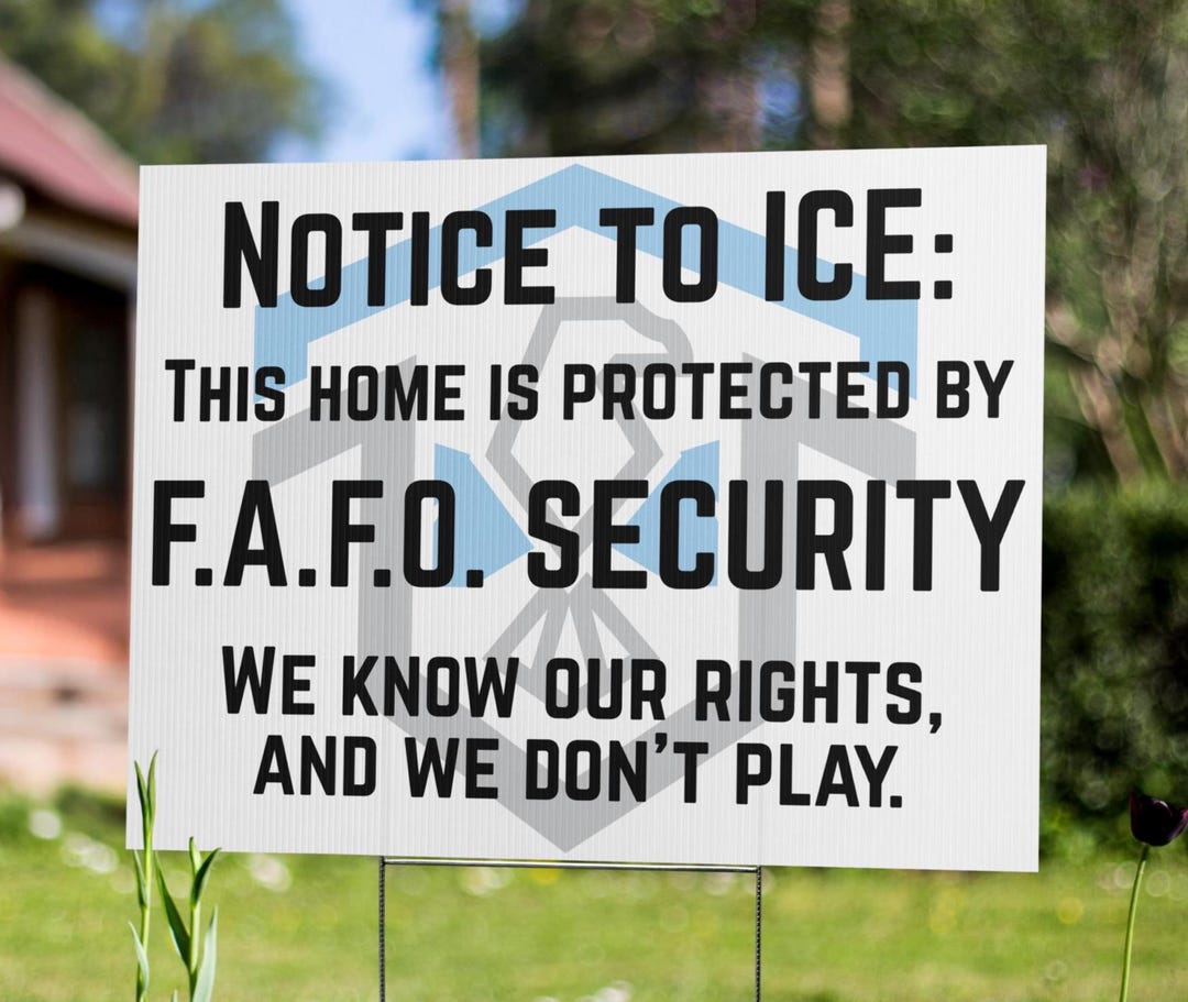 FAFO Security Funny Anti ICE Yard Sign Home Protection Sign Political ...