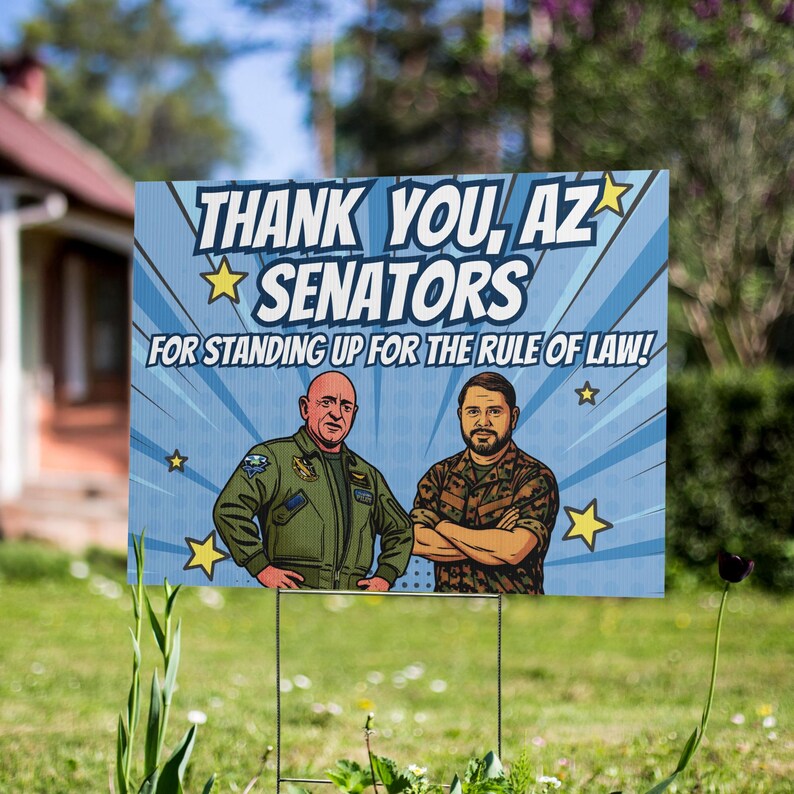 Printable Thank You AZ Senators Rally Sign Mark Kelly Ruben Gallego ...