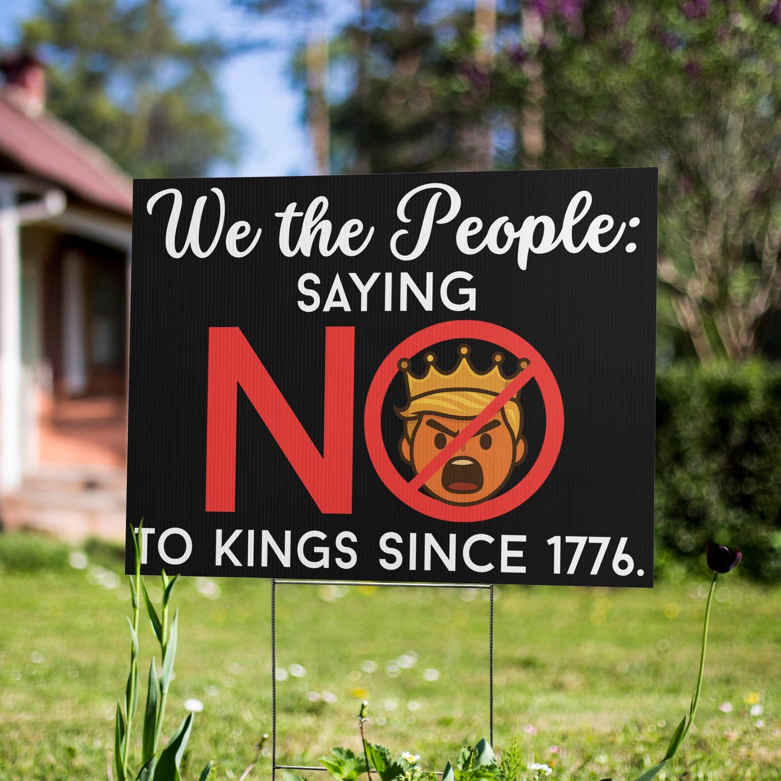 Printable No Kings Protest Sign Anti Trump Sign for March Rally Instant ...