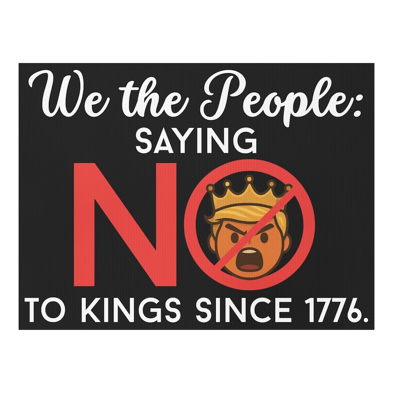 Printable No Kings Protest Sign Anti Trump Sign for March Rally Instant ...